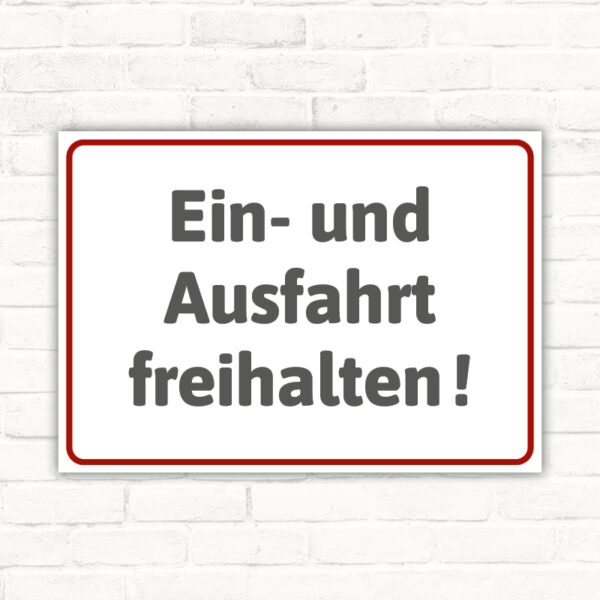 Schild Ausfahrt und Einfahrt freihalten - Schilderbruder