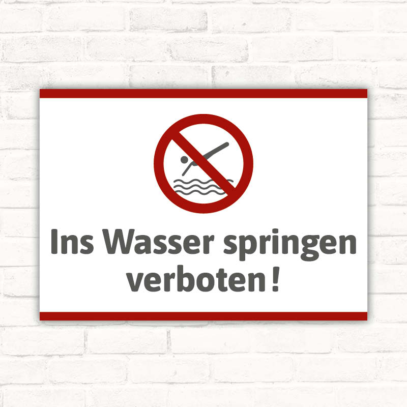 Schild ins Wasser springen verboten - Schilderbruder