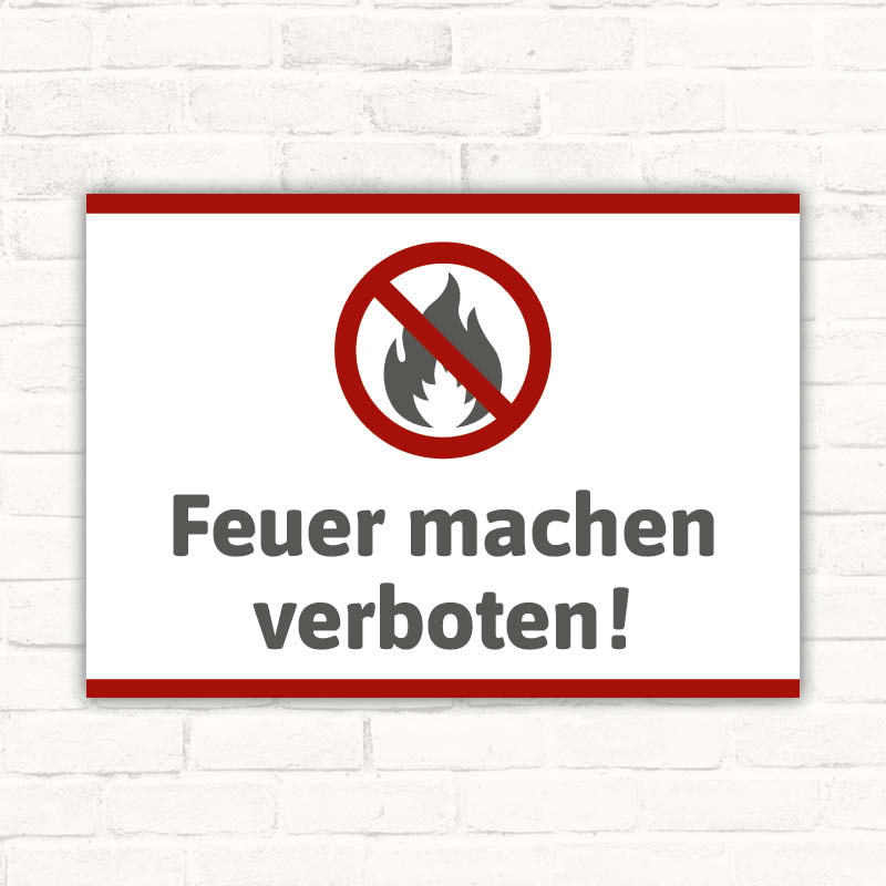 Schild Feuer machen verboten - Schilderbruder