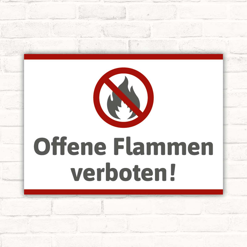 Schild Offene Flammen verboten - Schilderbruder